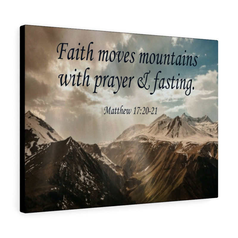 Trinx Faith Moves Mountains Matthew 17:20-21 Christian Wall Art Bible Verse Print Ready to Hang ...
